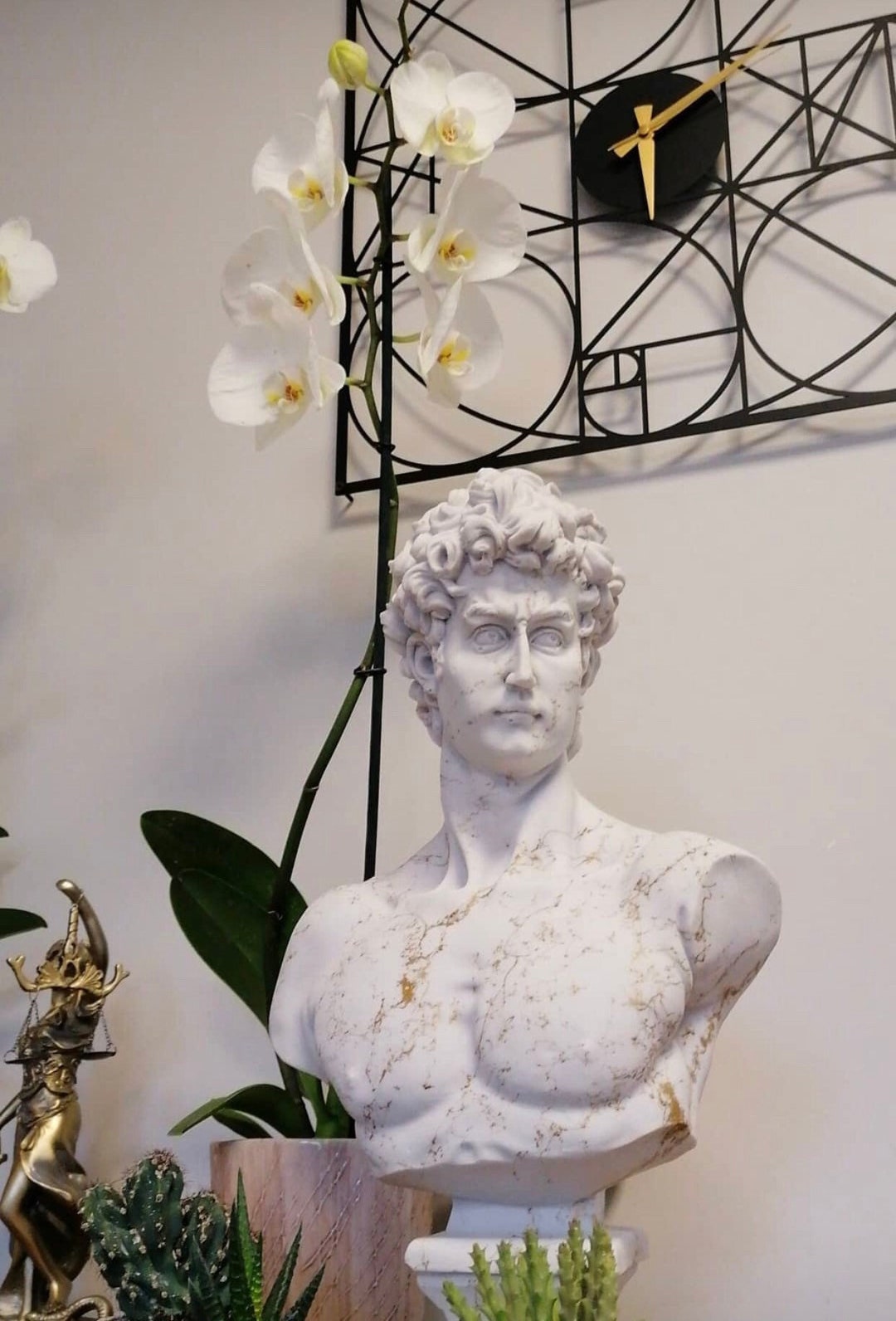 Large David Sculpture Statue, David Bust Statue, Bust, White Sculpture ...