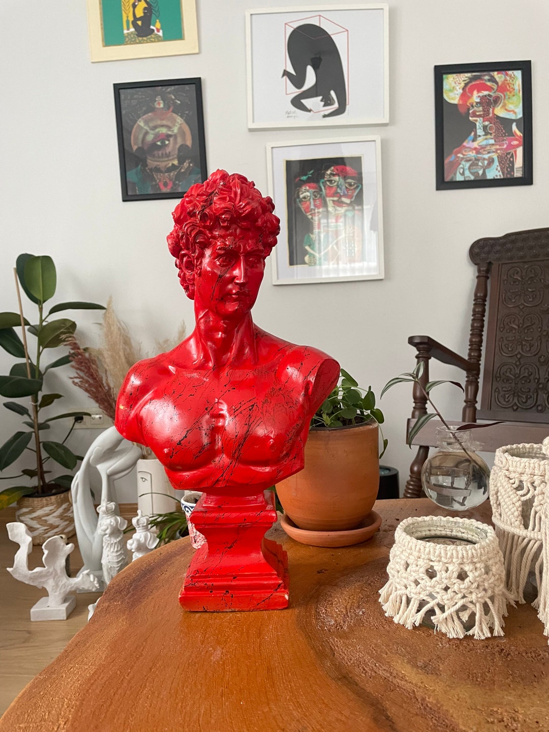 Large David Sculpture Statue, David Bust Statue, Bust, Res Sculpture ...