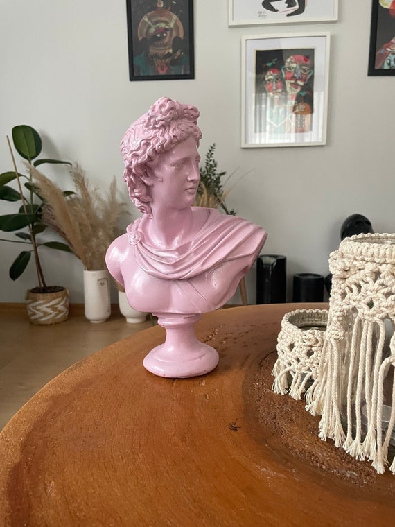 Large Apollo Sculpture Statue Apollo Bust Statue Bust Pink | Etsy
