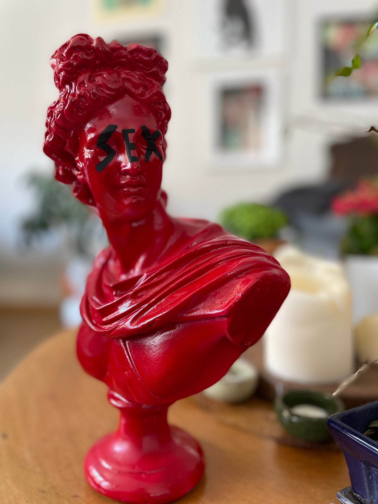 Large Apollo Sculpture Statue Apollo Bust Statue Red - Etsy