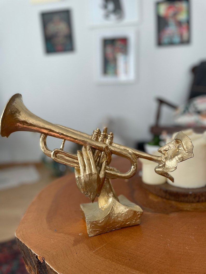 Large Trumpet Artist Sculpture Statue 12 Inches Music - Etsy