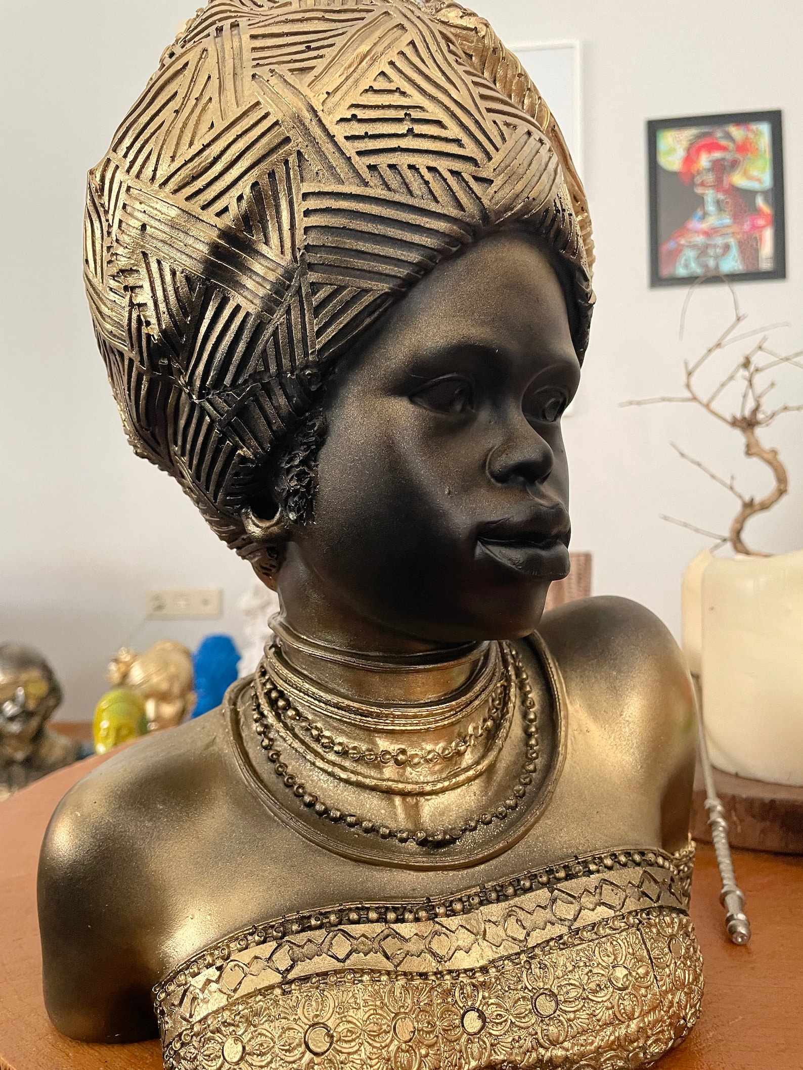 Large African Lady Sculpture Statue African Statue Bust - Etsy