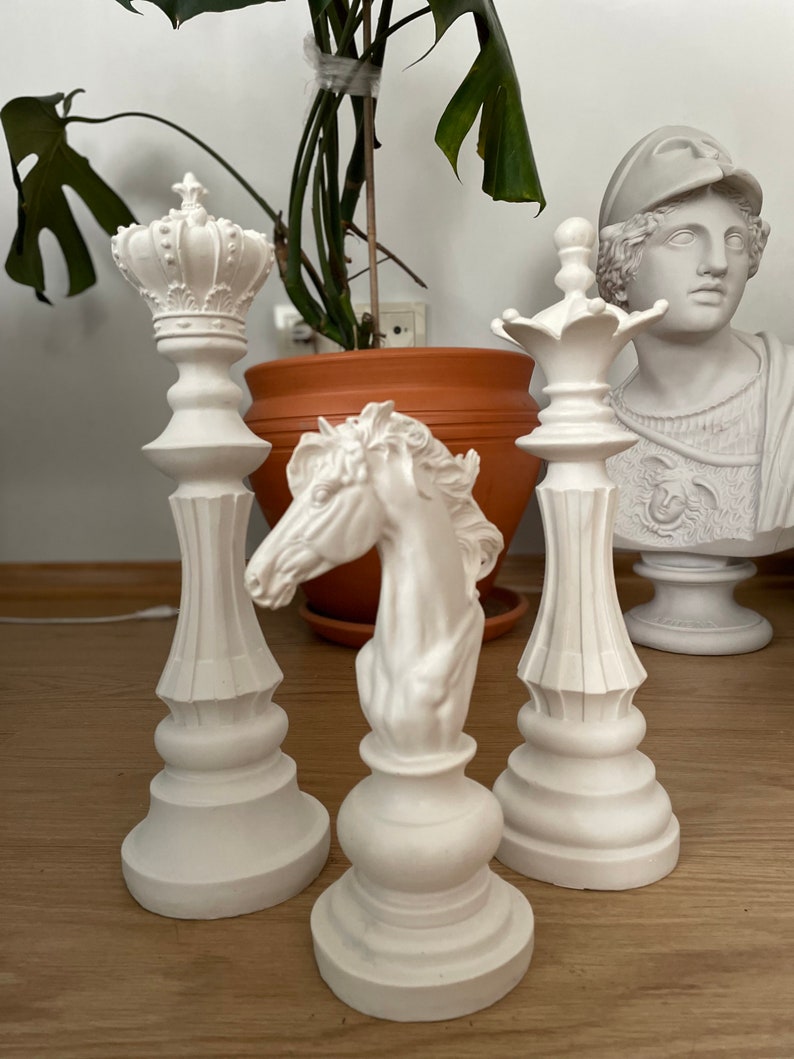 Large Chess Team Statues3 Piece Chess Sculpture151013 - Etsy