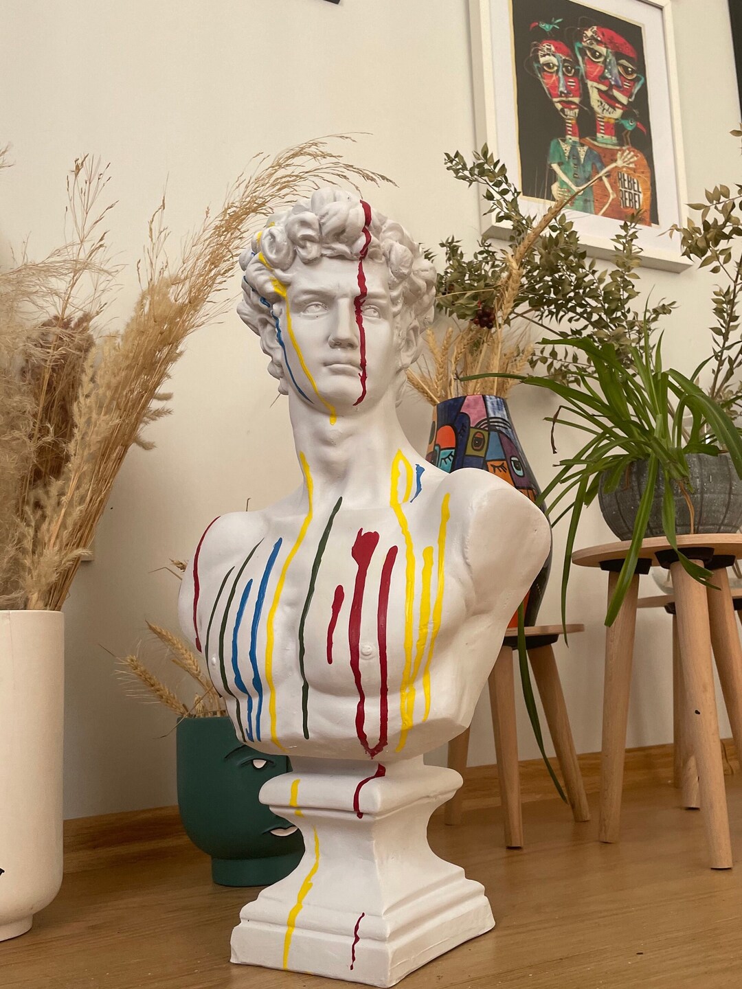22 Inches Huge David Sculpture Statue, David Bust Statue, Bust, White ...