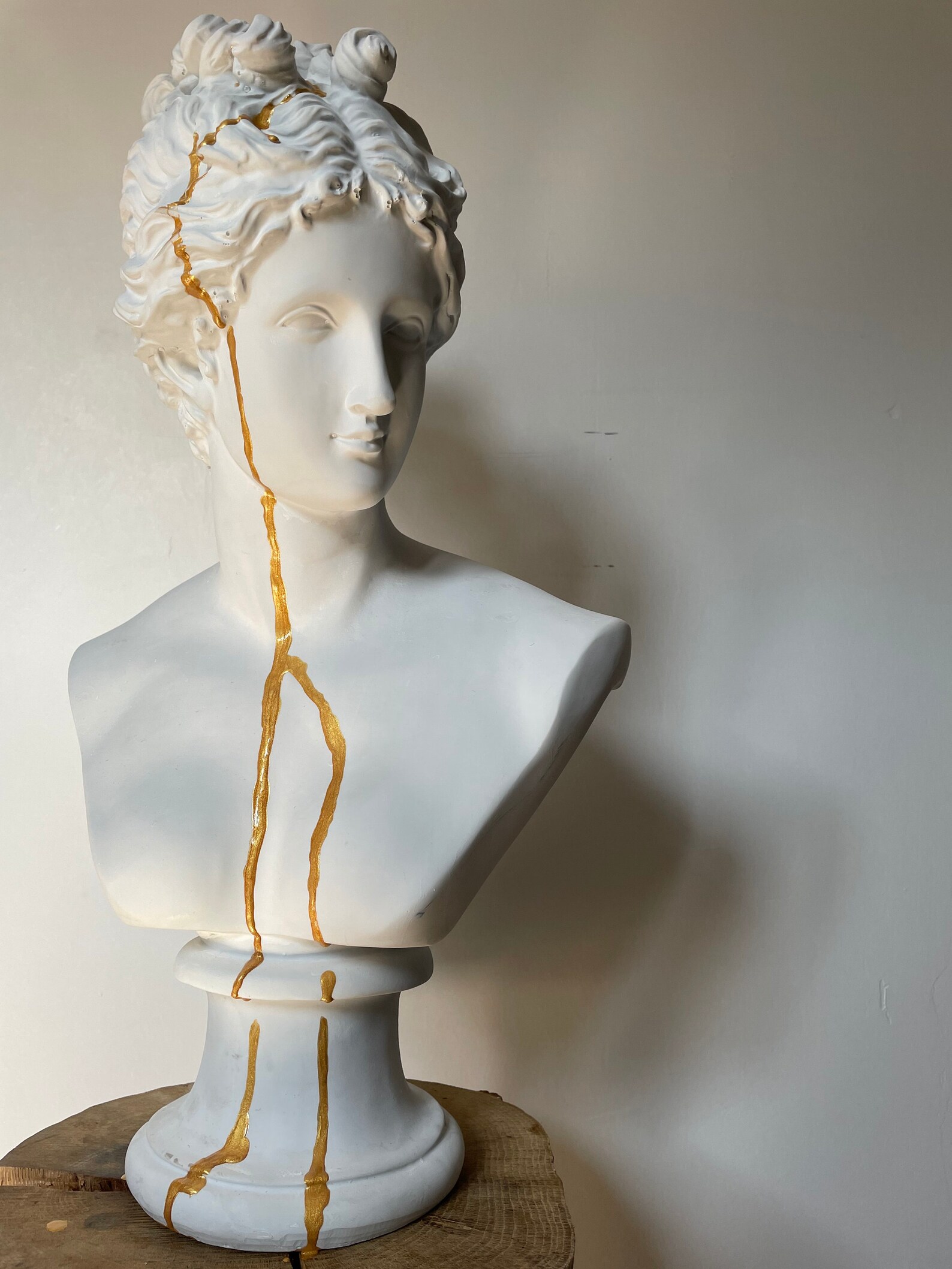 Large Helen Sculpture Statue Helen Bust Statuegold Strips - Etsy