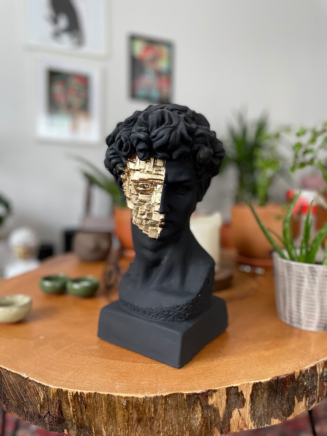 Large David Sculpture Statue,13 Inches David Bust Statue, Black and ...