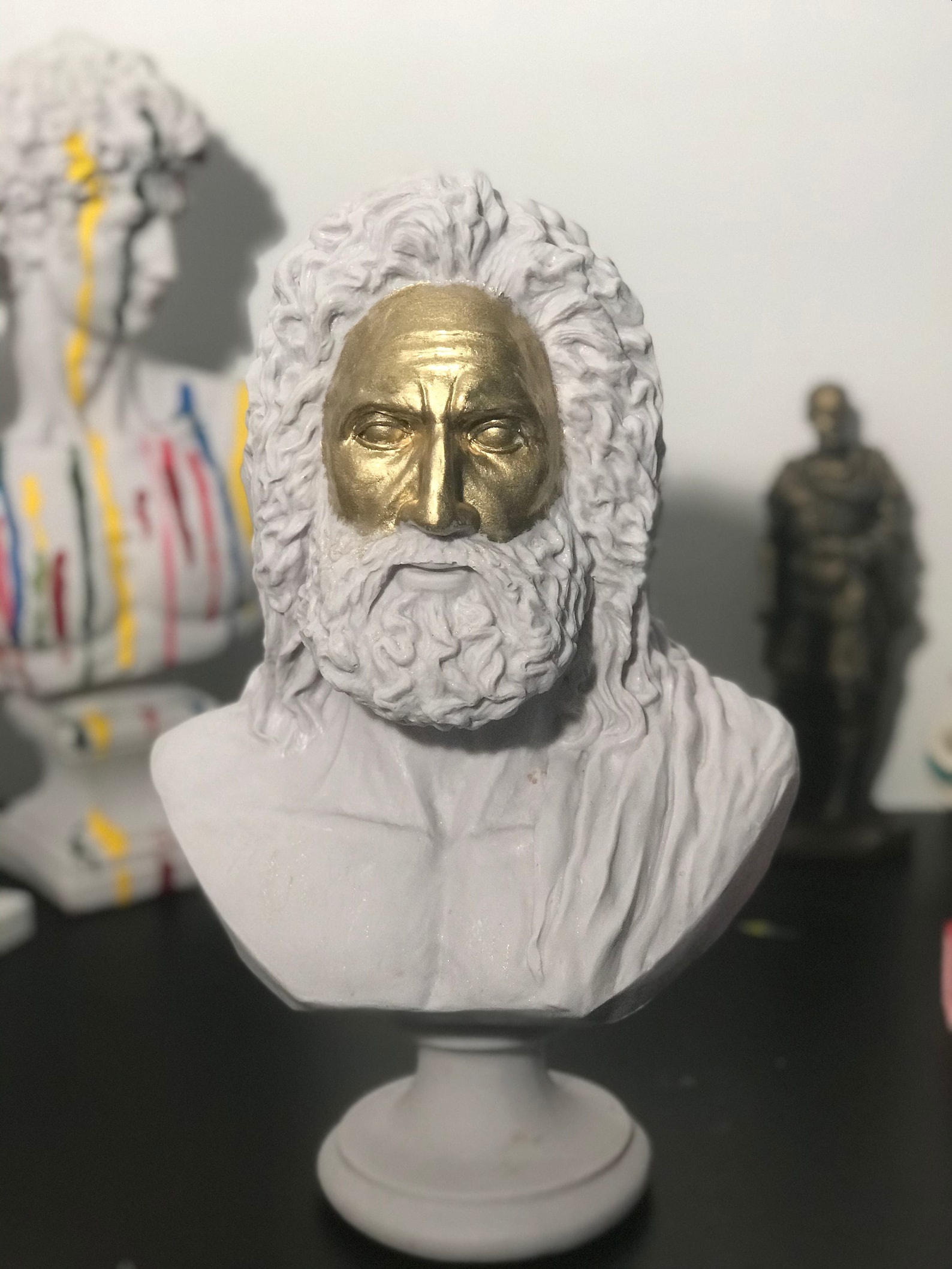 Large Zeus Sculpture Statue Zeus Bust Statue Bust Gold Mask - Etsy