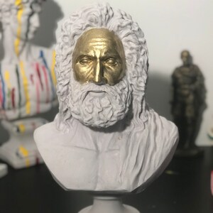 Large Zeus Sculpture Statue, Zeus Bust Statue, Bust, Gold Mask ...