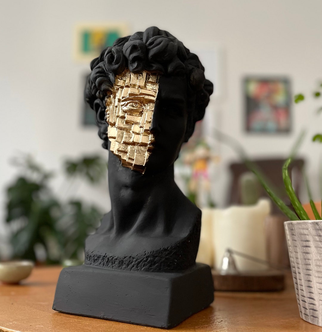 Large David Sculpture Statue,13 Inches David Bust Statue, Black and ...