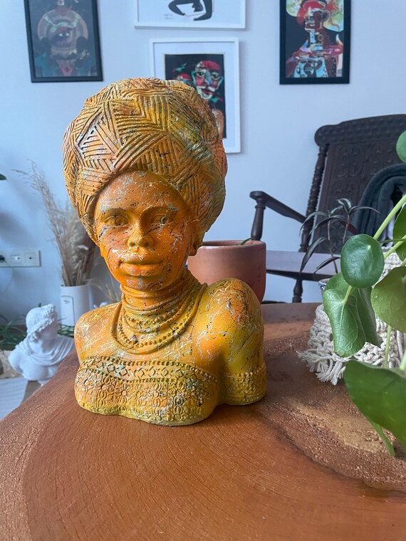 Large African Lady Sculpture Statue African Statue Bust - Etsy