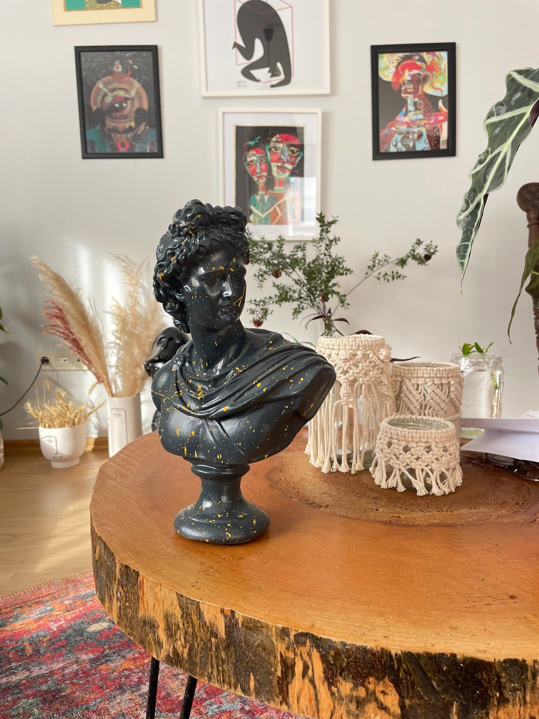 Large Apollo Sculpture Statue 13 Inches, Apollo Bust Statue, Bust, Dark ...