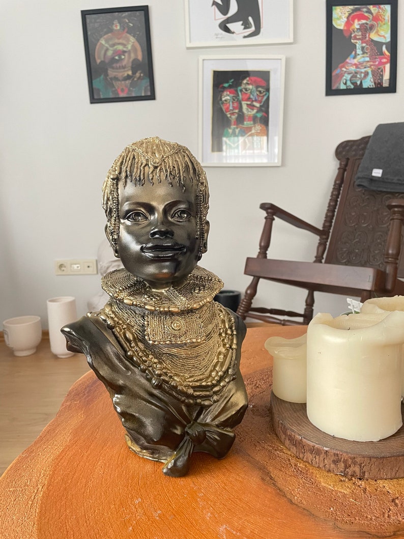 Large African Lady Sculpture Statue African Statue Bust - Etsy