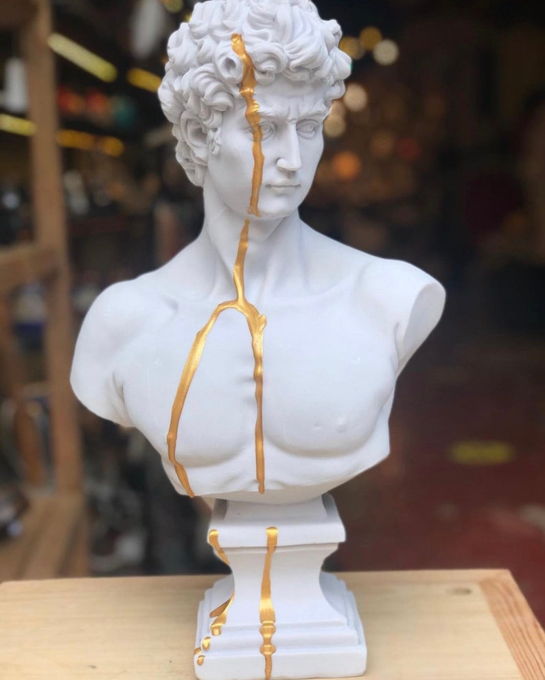 Large David Sculpture Statue David Bust Statue Bust White - Etsy
