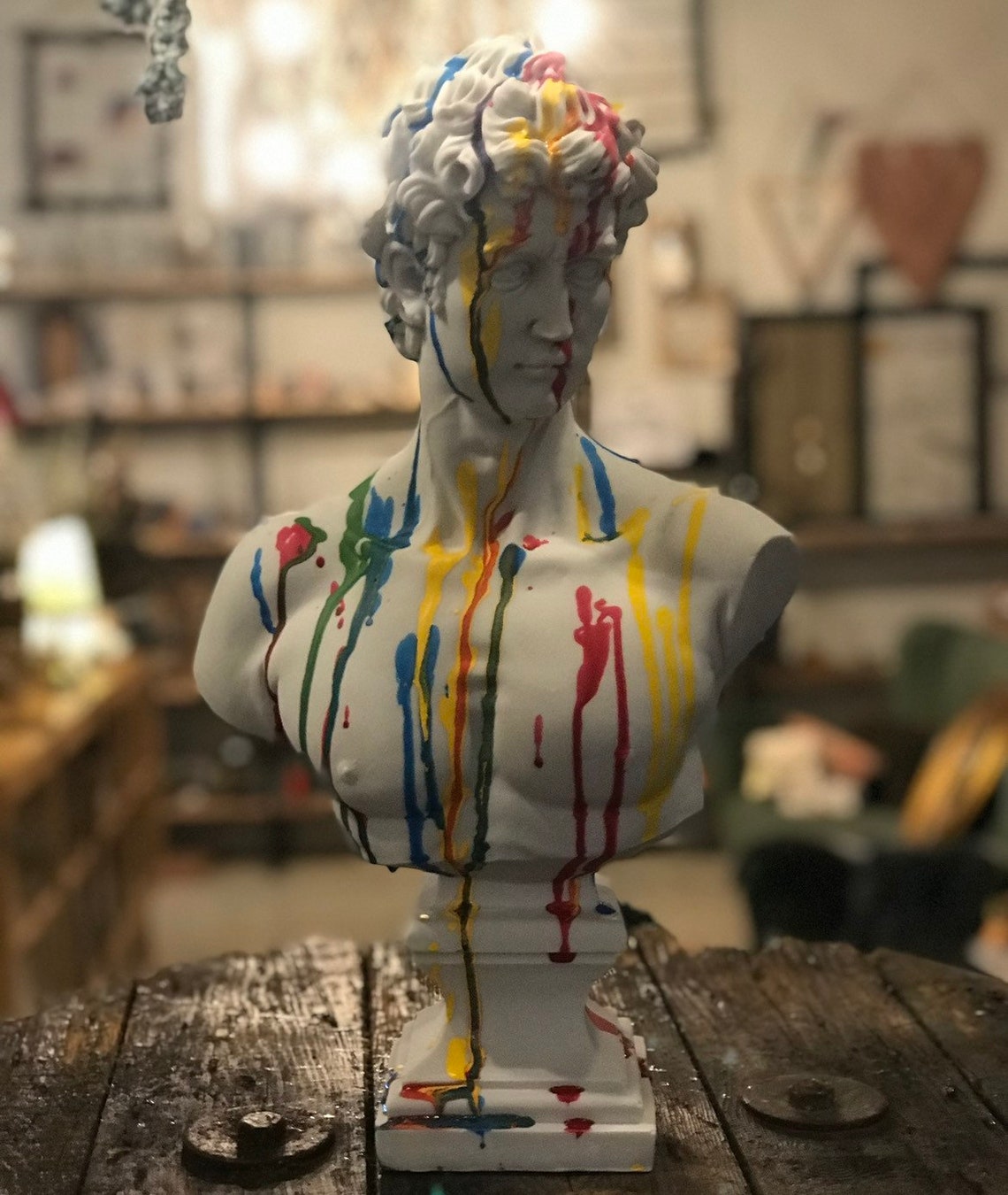 Large David Sculpture Statue David Bust Statue Bust White - Etsy