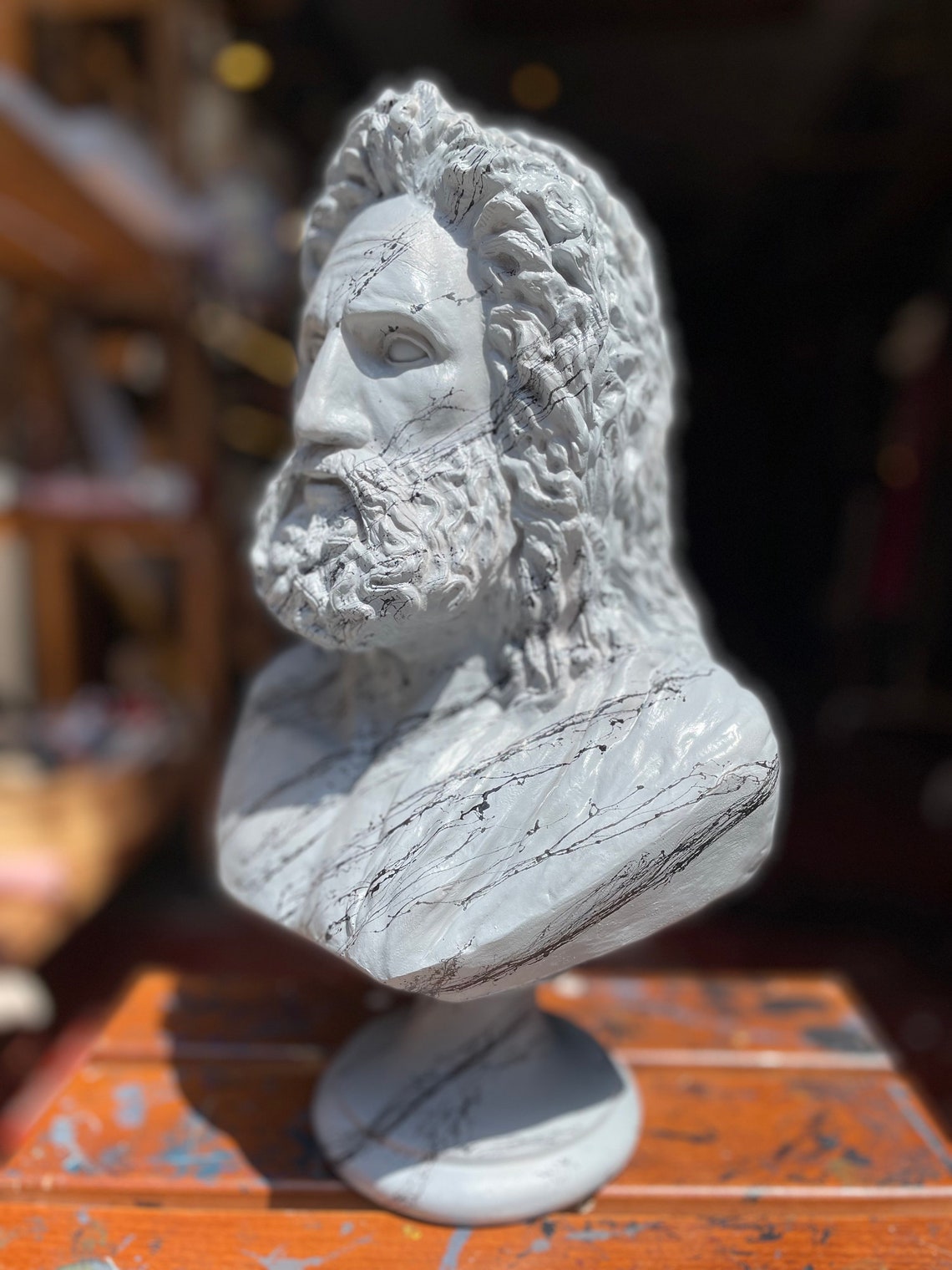Large Zeus Sculpture Statue14 Inches Bust Gray Sculpture - Etsy
