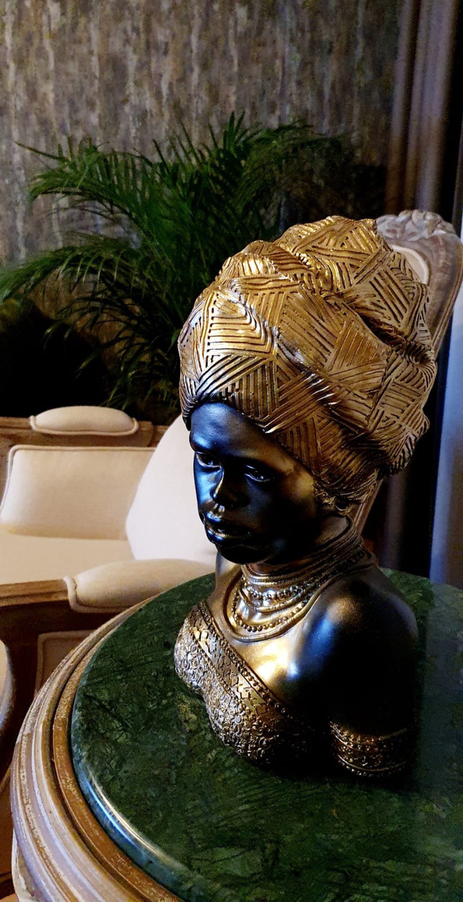 Large African Lady Sculpture Statue African Statue Bust | Etsy