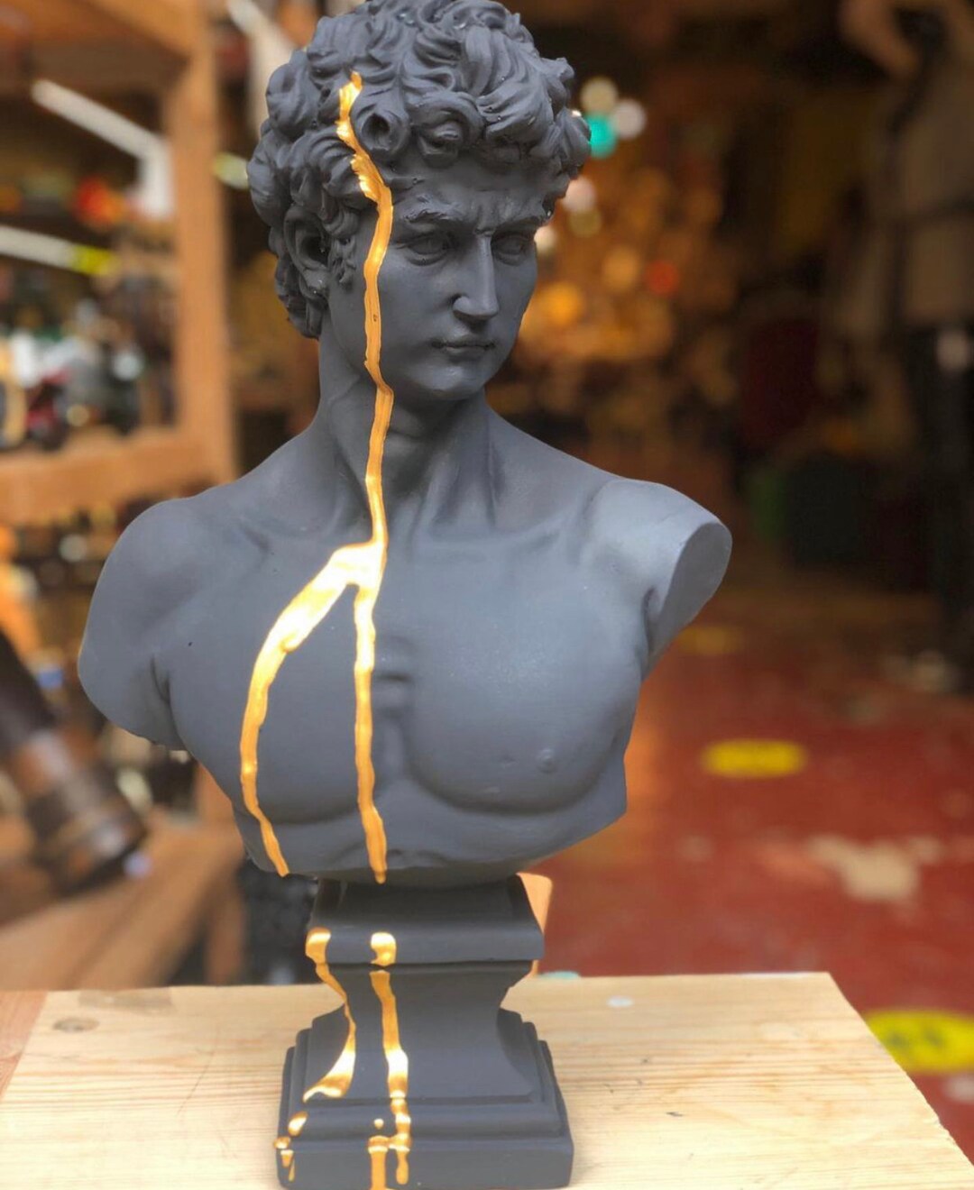 Large David Sculpture Statue,17 Inches David Bust Statue, Anthracite ...