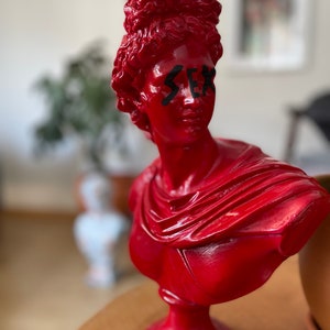 Large Apollo Sculpture Statue, Apollo Bust Statue, Red Sculpture ...