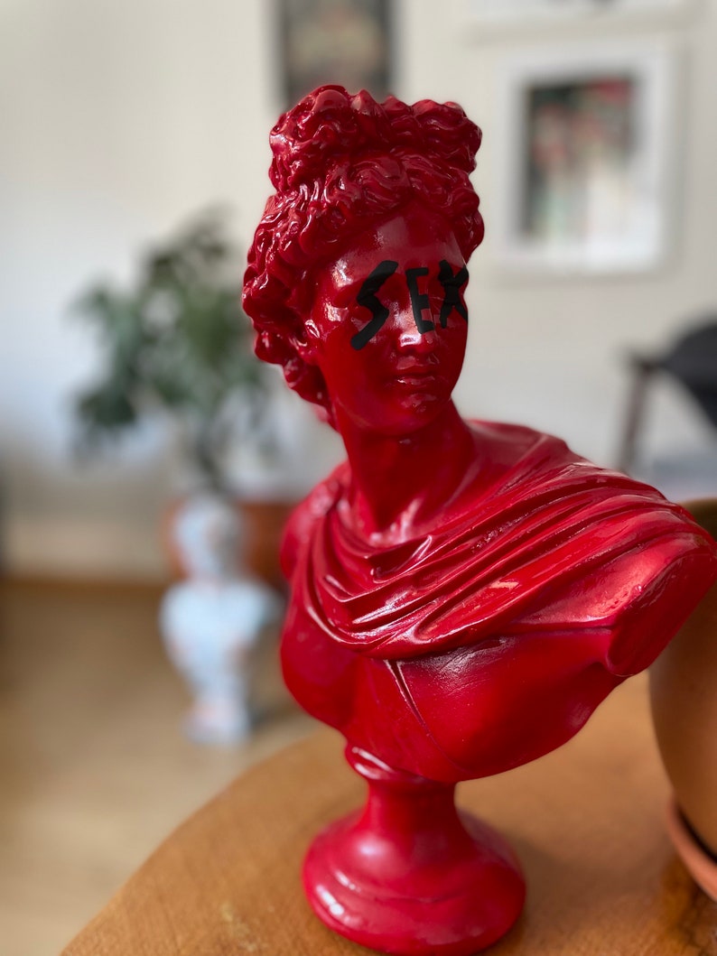 Large Apollo Sculpture Statue Apollo Bust Statue Red | Etsy