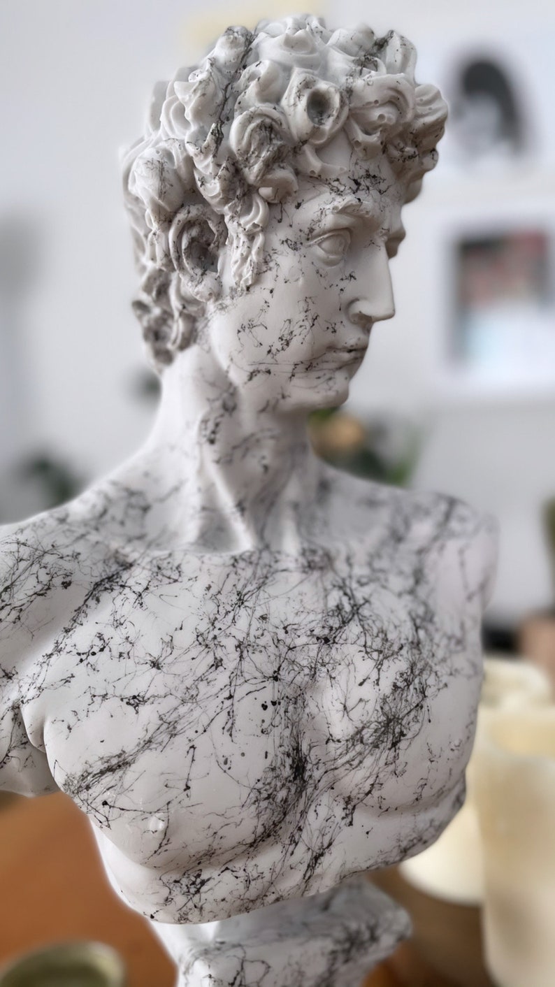 Large David Sculpture Statue David Bust Statue Bust White | Etsy