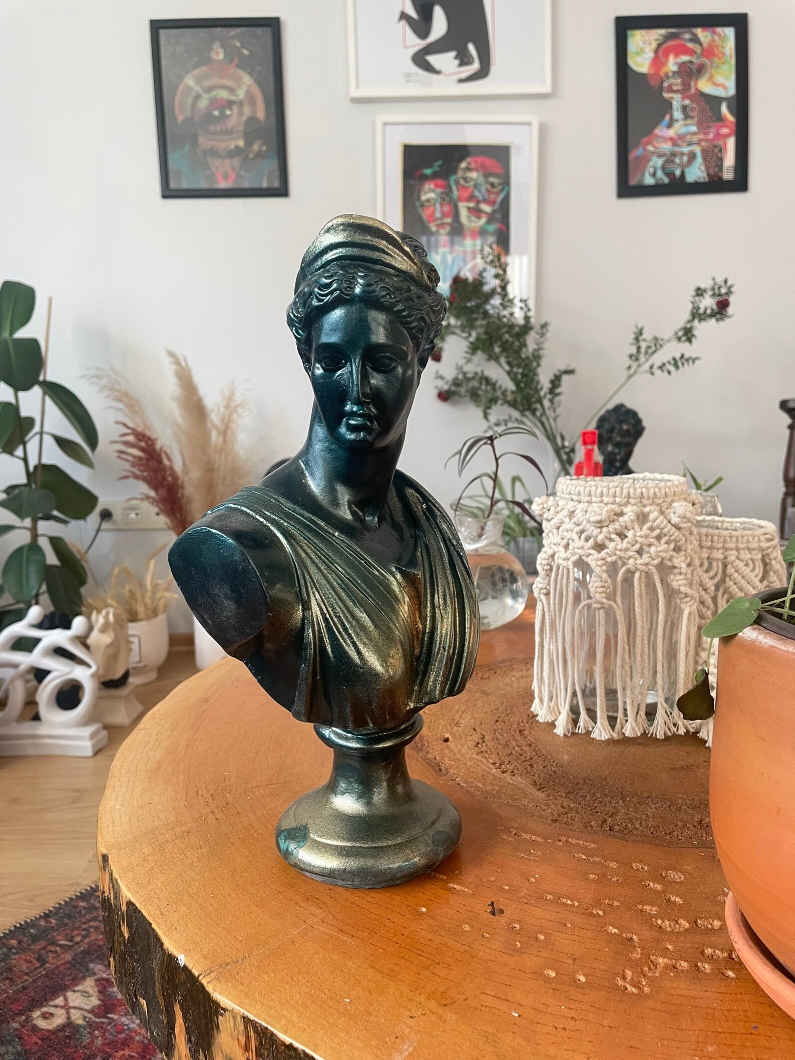 Large Artemis Sculpture Statue Artemis Bust Statue Bustdark | Etsy