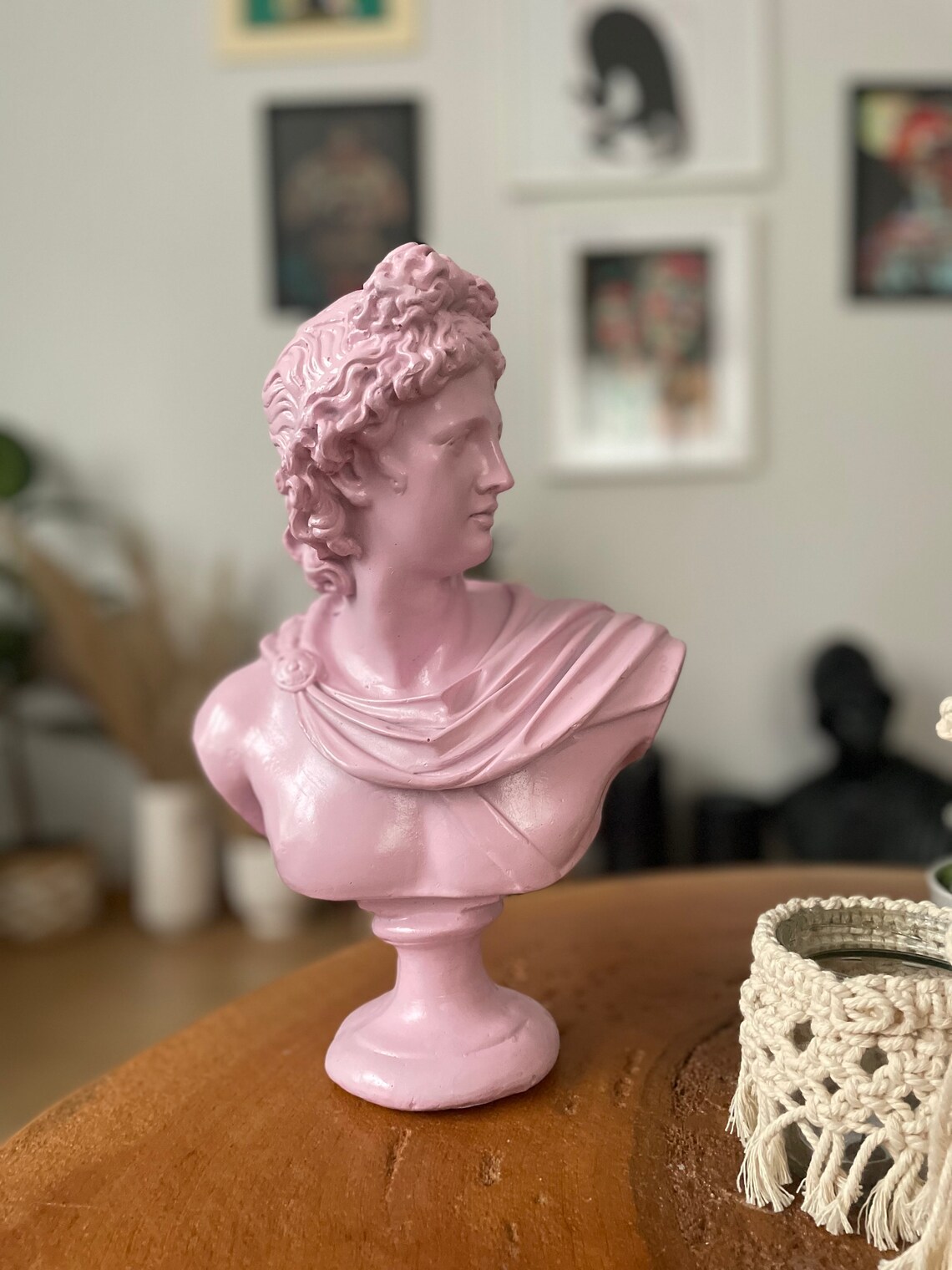 Large Apollo Sculpture Statue Apollo Bust Statue Bust Pink | Etsy