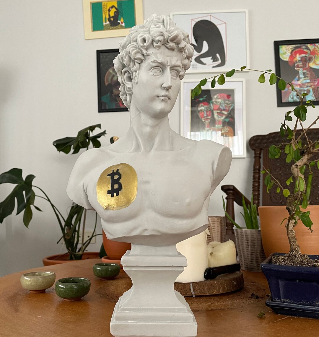 Large David Sculpture Statue, 17 Inches David Bust Statue, Coin Bust ...