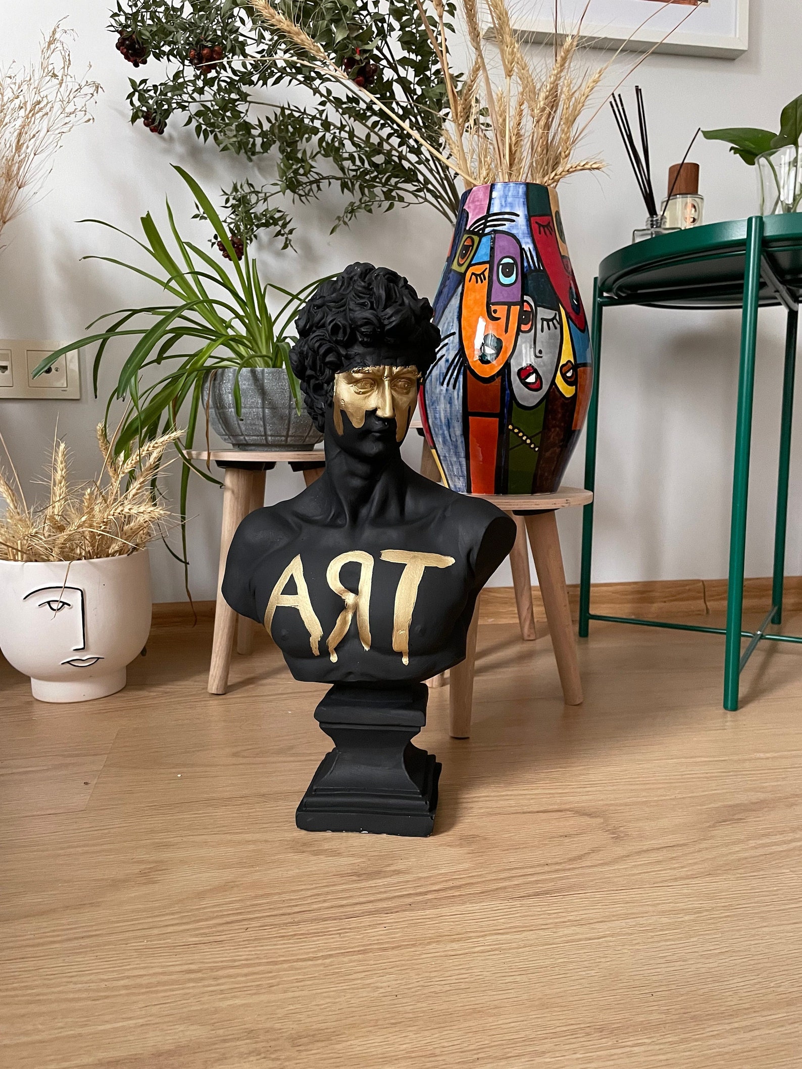 Large David Sculpture Statue David Bust Statue Bust Black | Etsy