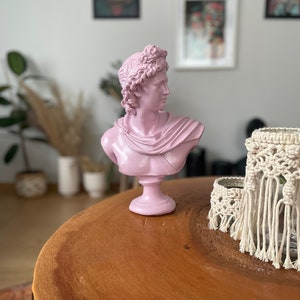 Large Apollo Sculpture Statue, Apollo Bust Statue, Bust, Pink Sculpture ...