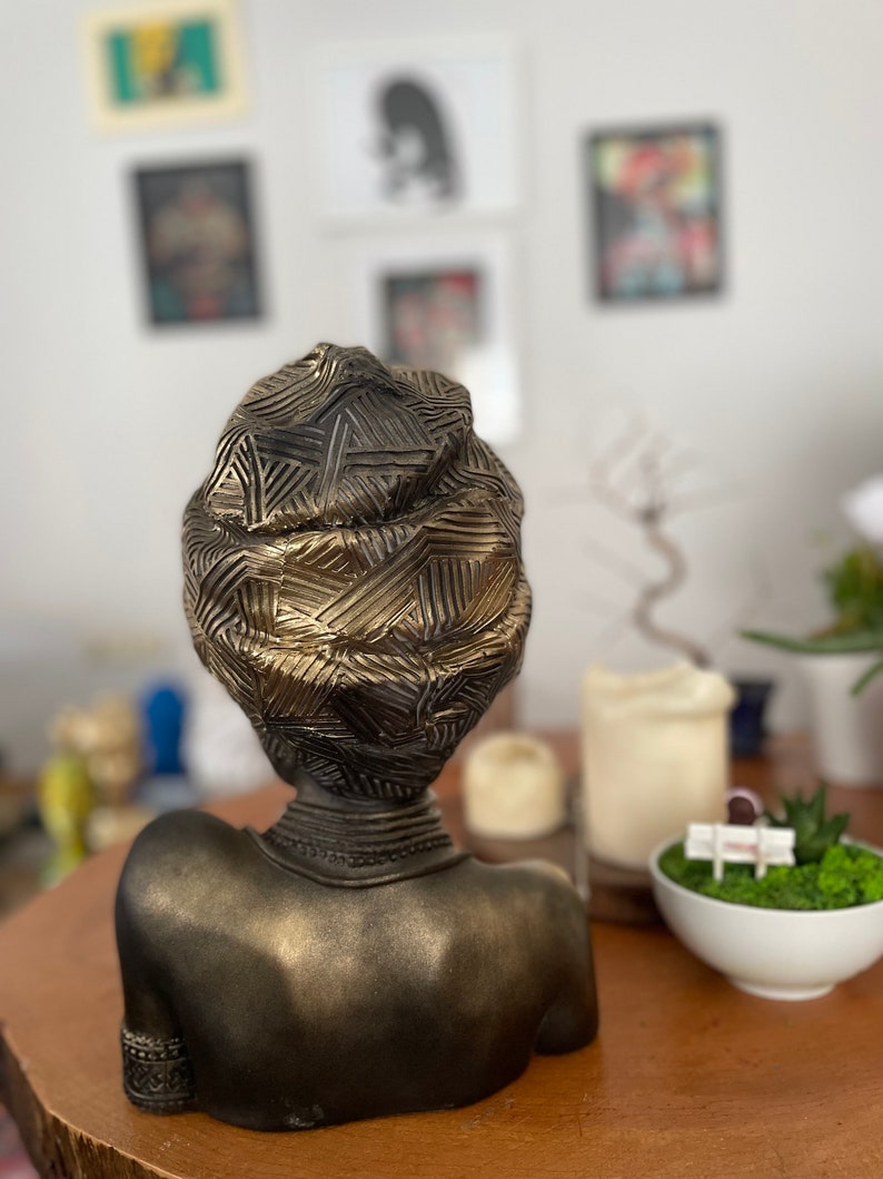 Large African Lady Sculpture Statue African Statue Bust | Etsy