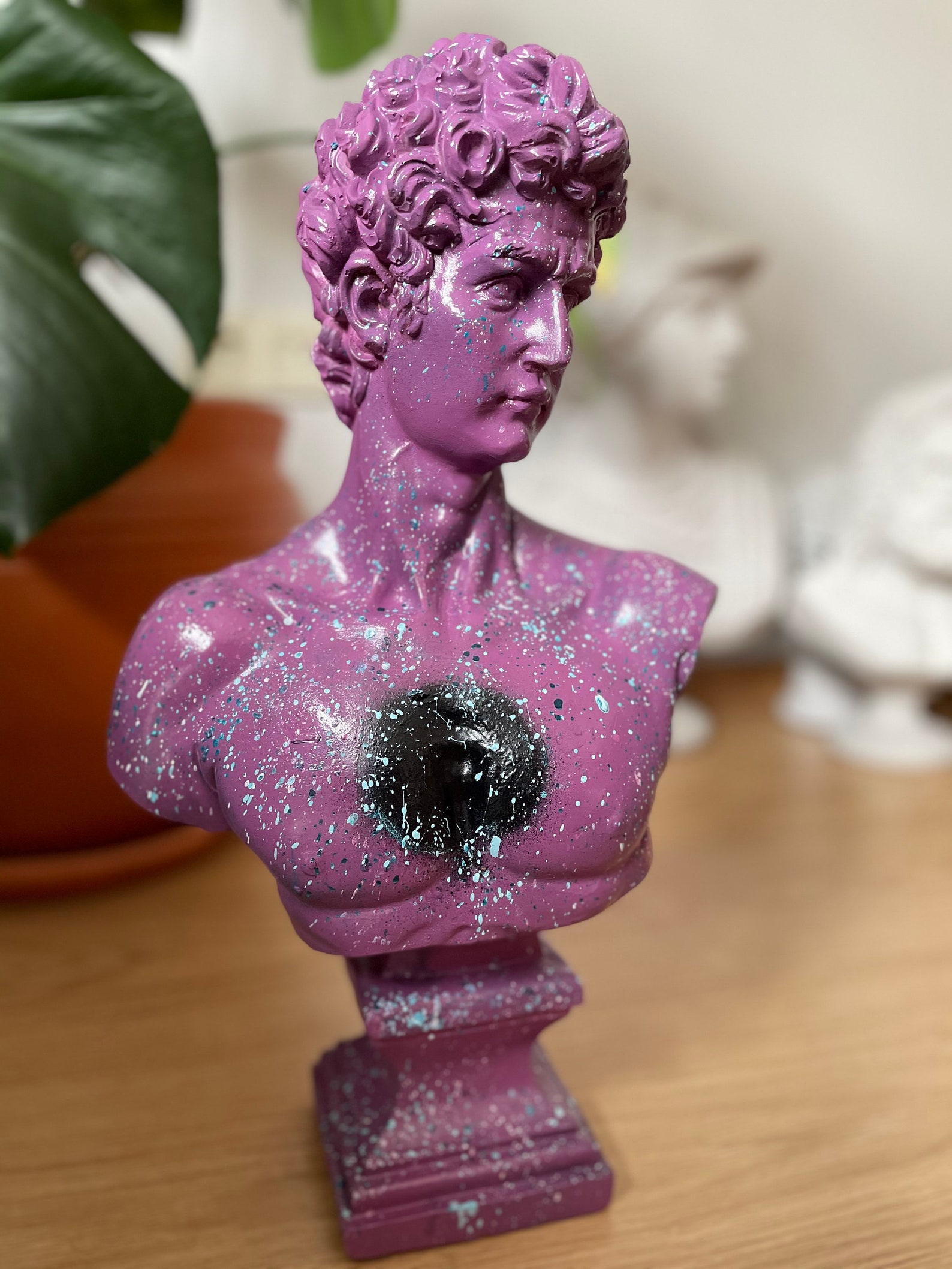 Large David Sculpture Statue David Bust Statuepurple - Etsy