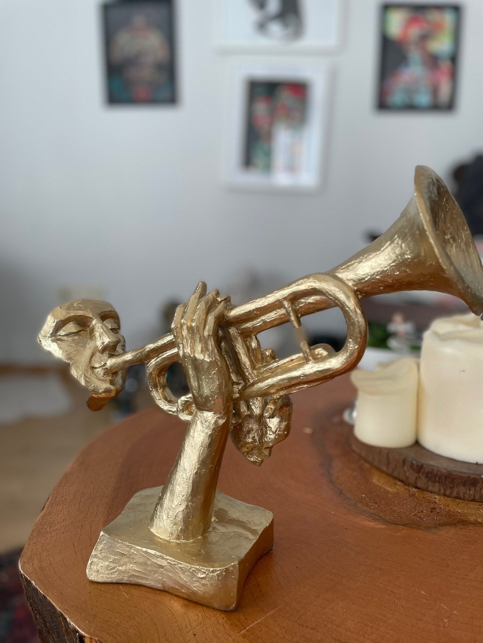Large Trumpet Artist Sculpture Statue 12 Inches Music - Etsy
