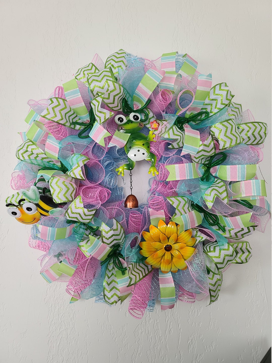 Spring Deco Mesh Wreath - Etsy