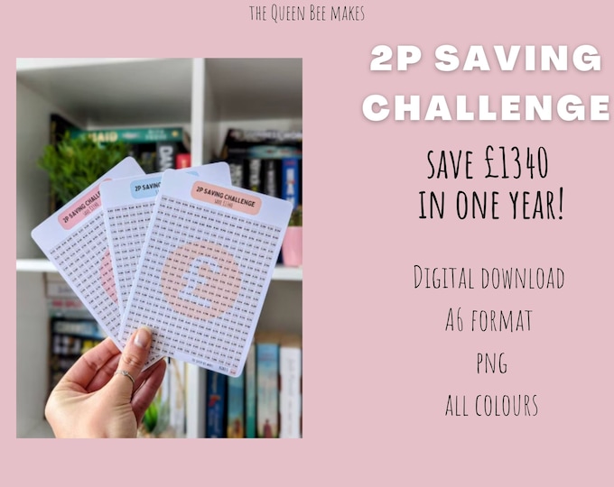 Printable 2P Saving Challenge / Penny Savings Challenge - Etsy