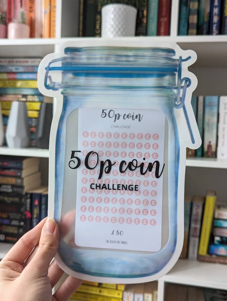 Coin Saving Jar / 10p 20p 50p Challenge - Etsy UK