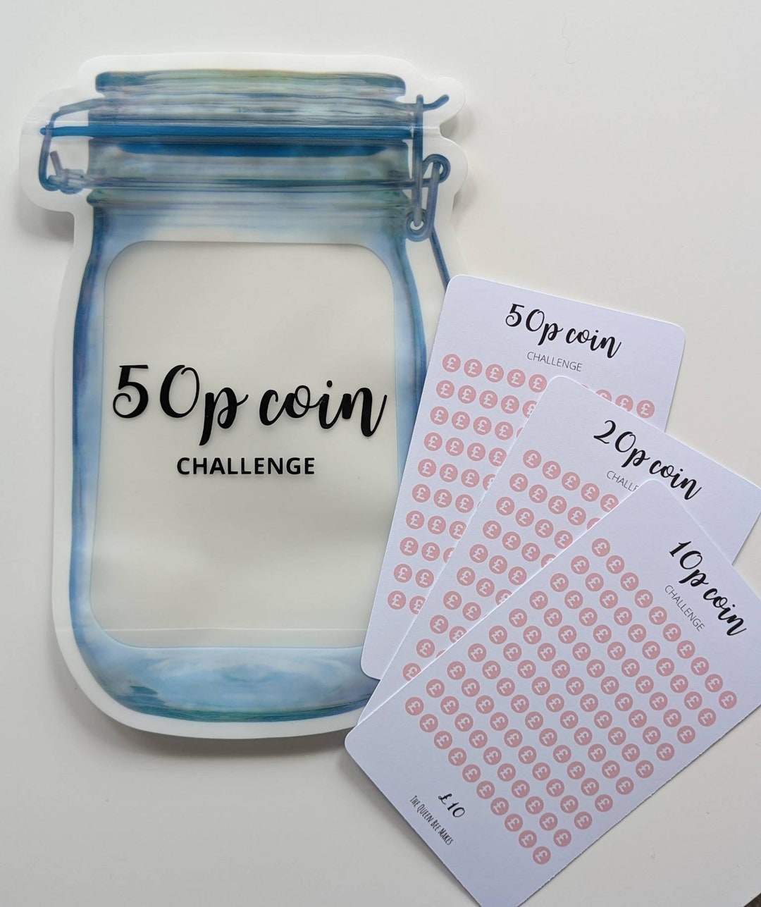 Coin Saving Jar / 10p, 20p, 50p Challenge - Etsy UK