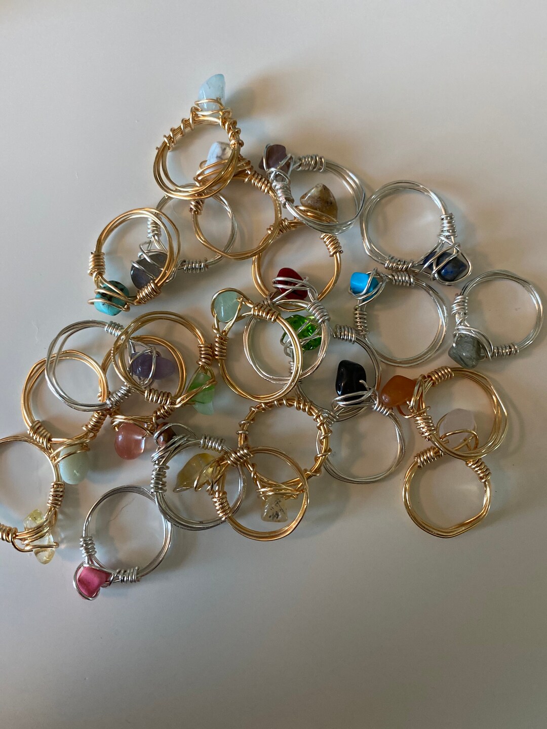 Wire Wrapped Gemstone Rings - Etsy