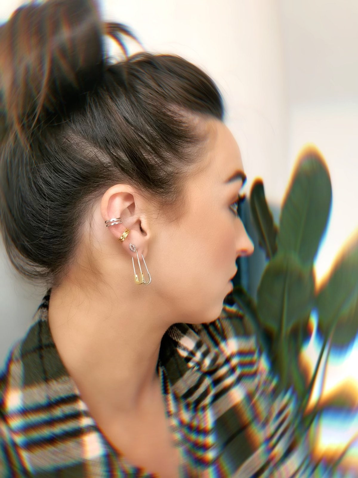 Milly Safety Pin Sterling Silver & Gold Plated Earring SINGLE | Etsy