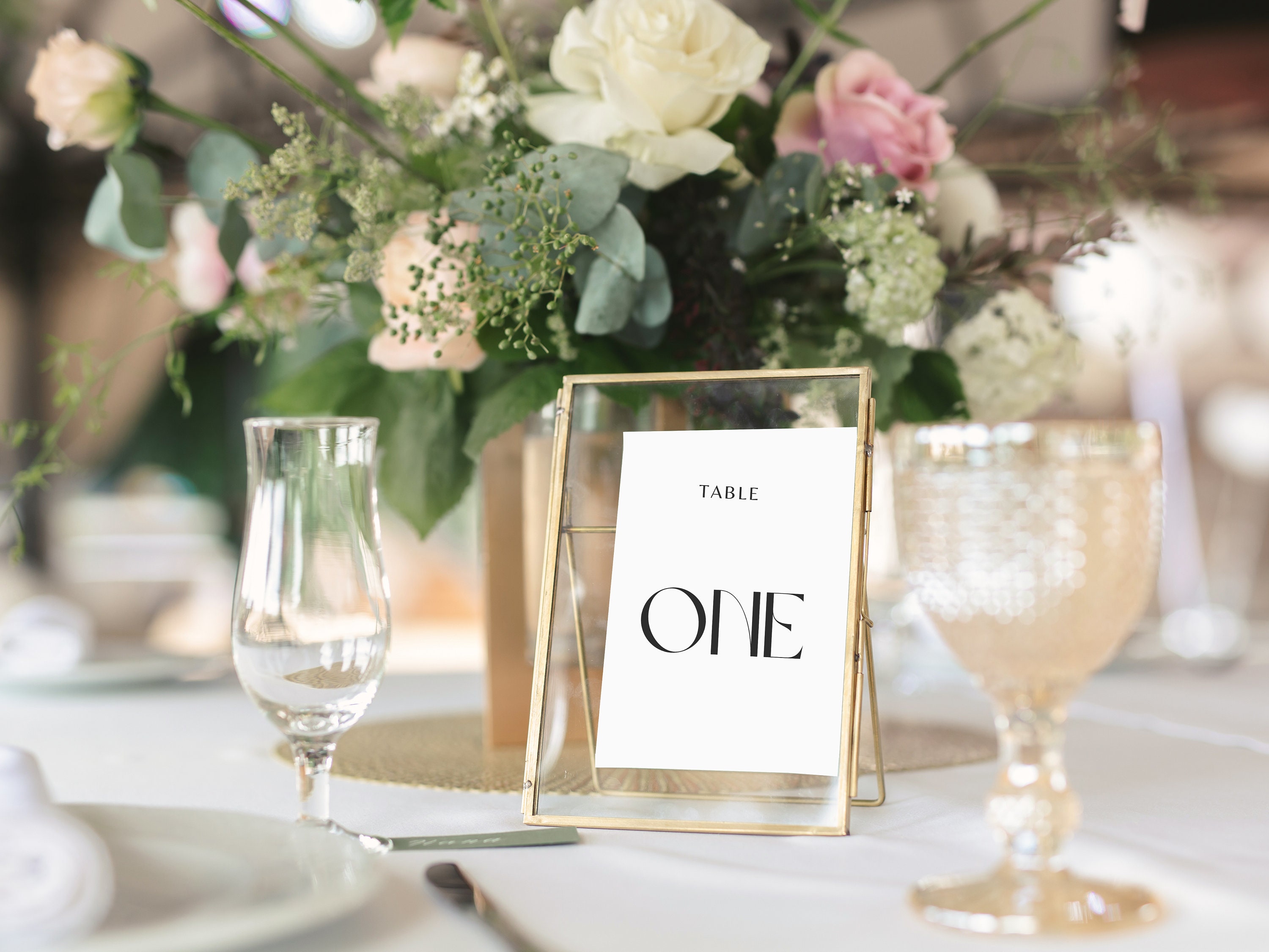 Modern Wedding Table Numbers Template, Table Cards, Minimalist Wedding ...