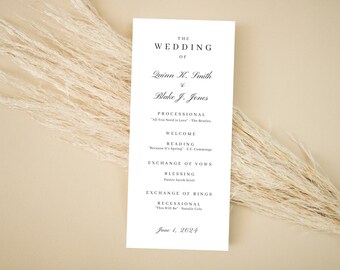 Modern Wedding Program Template, Ceremony Program, Wedding Decor ...