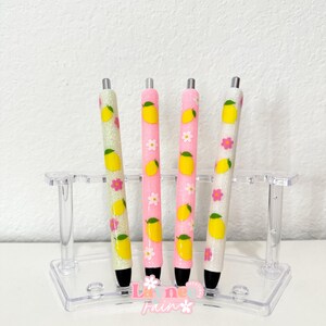 Lemon Flower Pen| Glitter Pen| Lemon Pen| Flowers| Epoxy Pen - Etsy