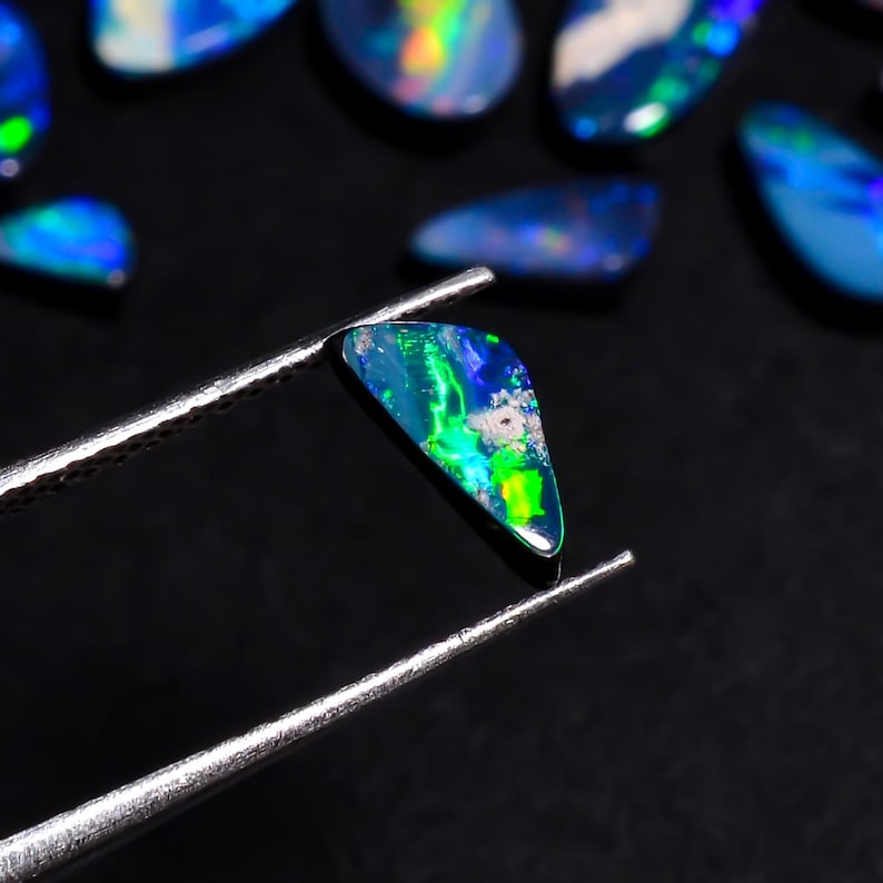 Natural Australian Doublet Opal Cabochon Lot for Jewelry Making (18 Pcs ...