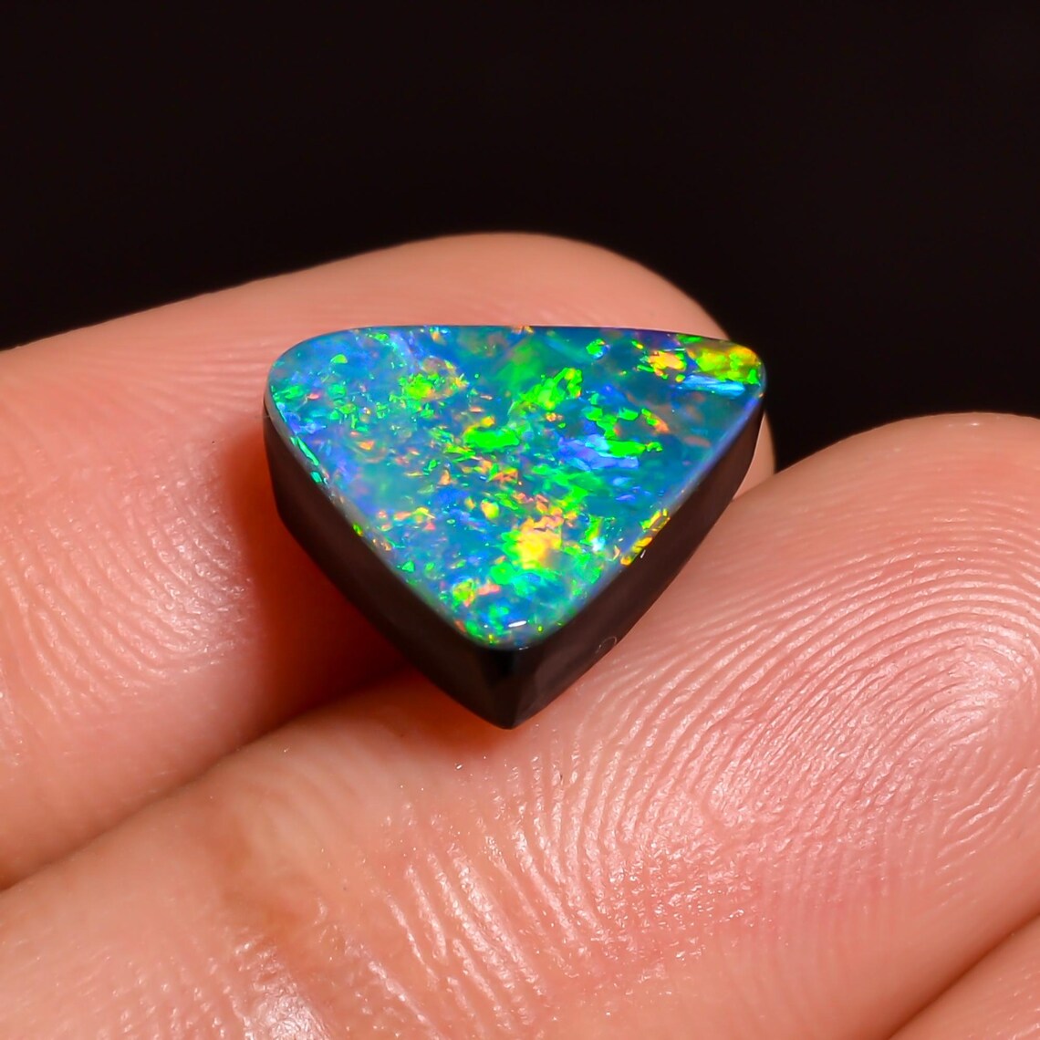 Australian Doublet Opal Triangle Cabochon Loose Gemstone (11x10x3mm) - Etsy