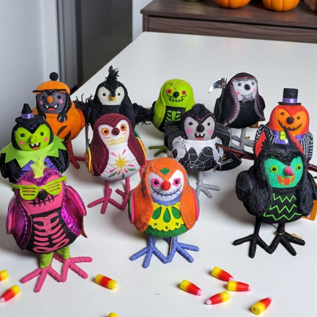 Hyde Eek Halloween Bird Figurines: Festive Featherly Friends, Sold ...