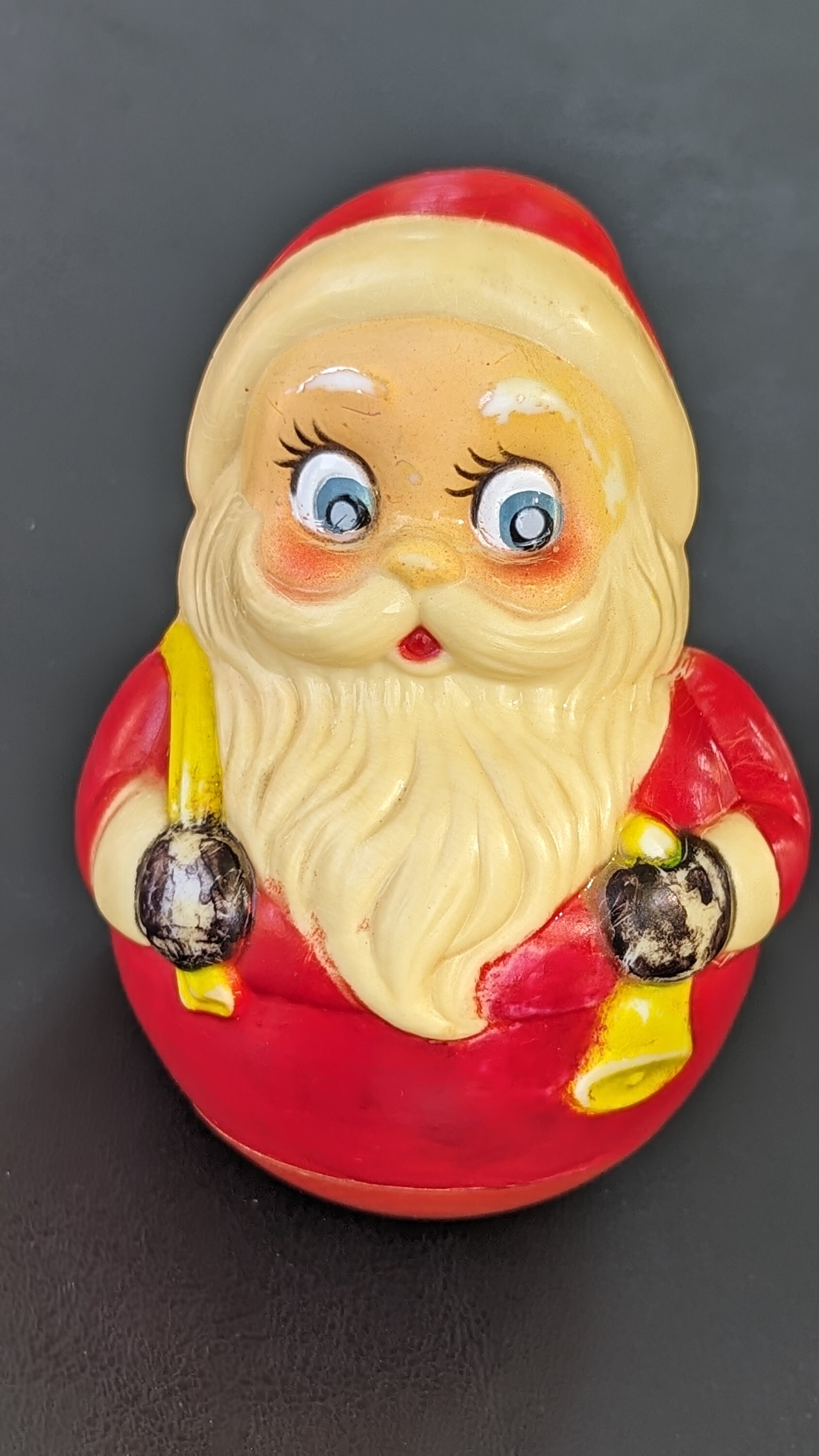 Vintage Musical Roly Poly Santa, Retro Christmas Decor, Holiday ...