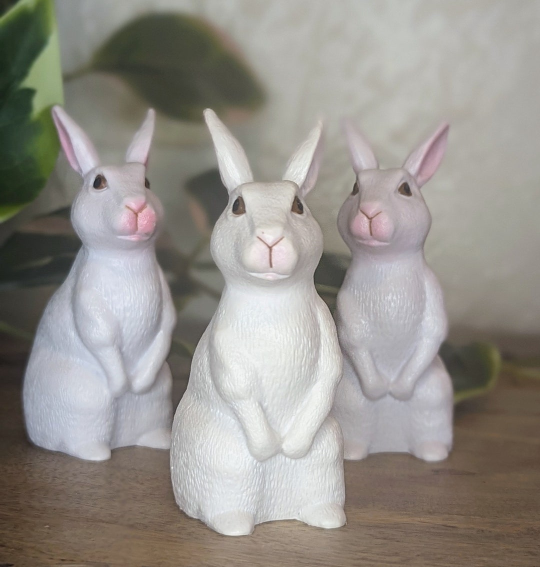 Terra by Battat Farm Animals White Rabbit Figurines Set of 3 - Etsy