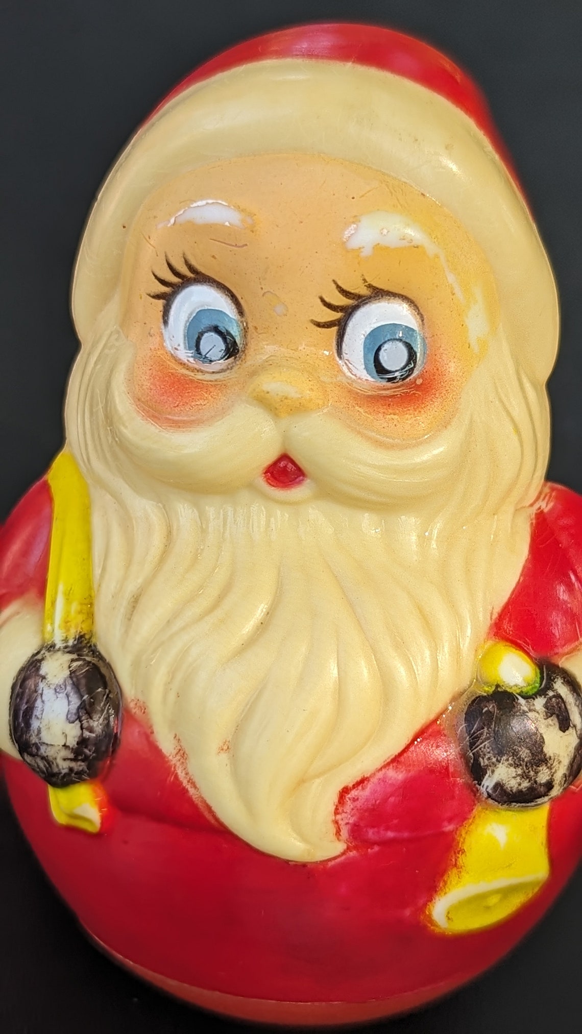 Vintage Musical Roly Poly Santa, Retro Christmas Decor, Holiday ...