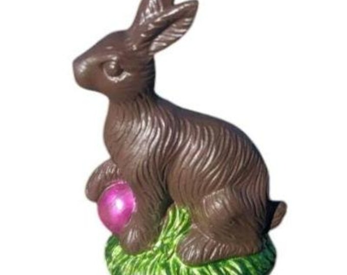 Faux Chocolate Bunny Figurine, Easter Bunny Decor, Foiled Egg ...
