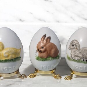 Hand Painted Goebel Porcelain Eggs Set of 3 1979, 1980, 1981 Year ...