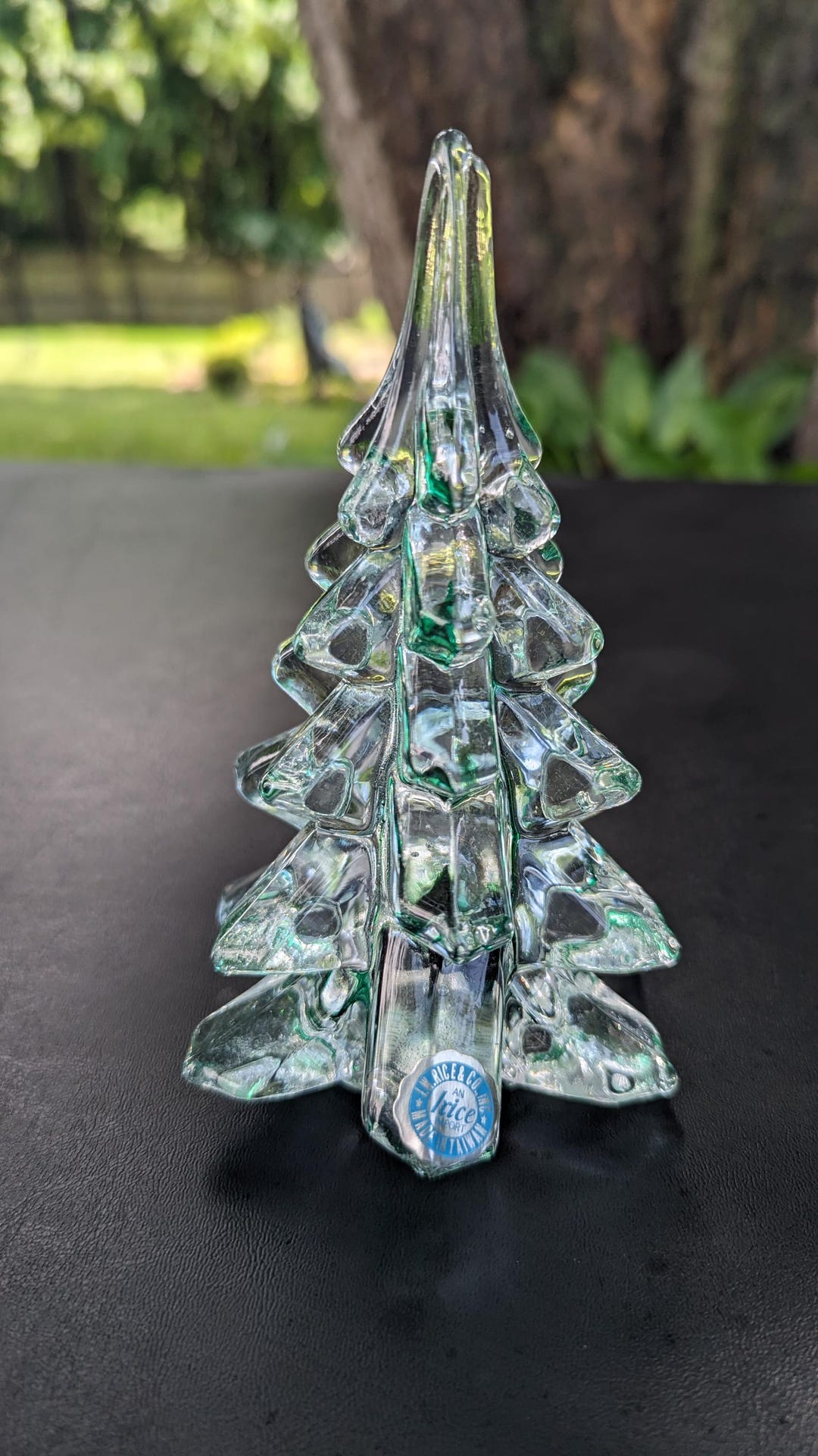 Vintage I.W. Rice Glass Pine Tree, Hand Blown Christmas Tree Decor ...